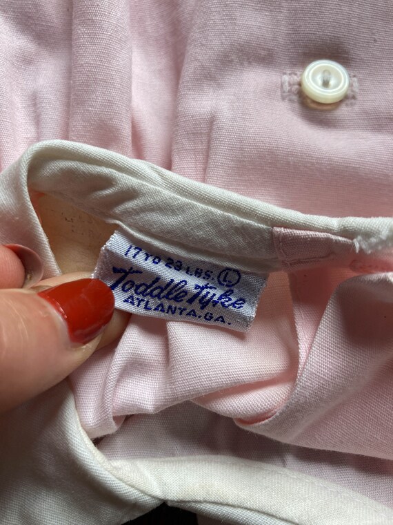 1960s "Toddle Tyke" Light Pink and Blue Collared Dres… - Gem