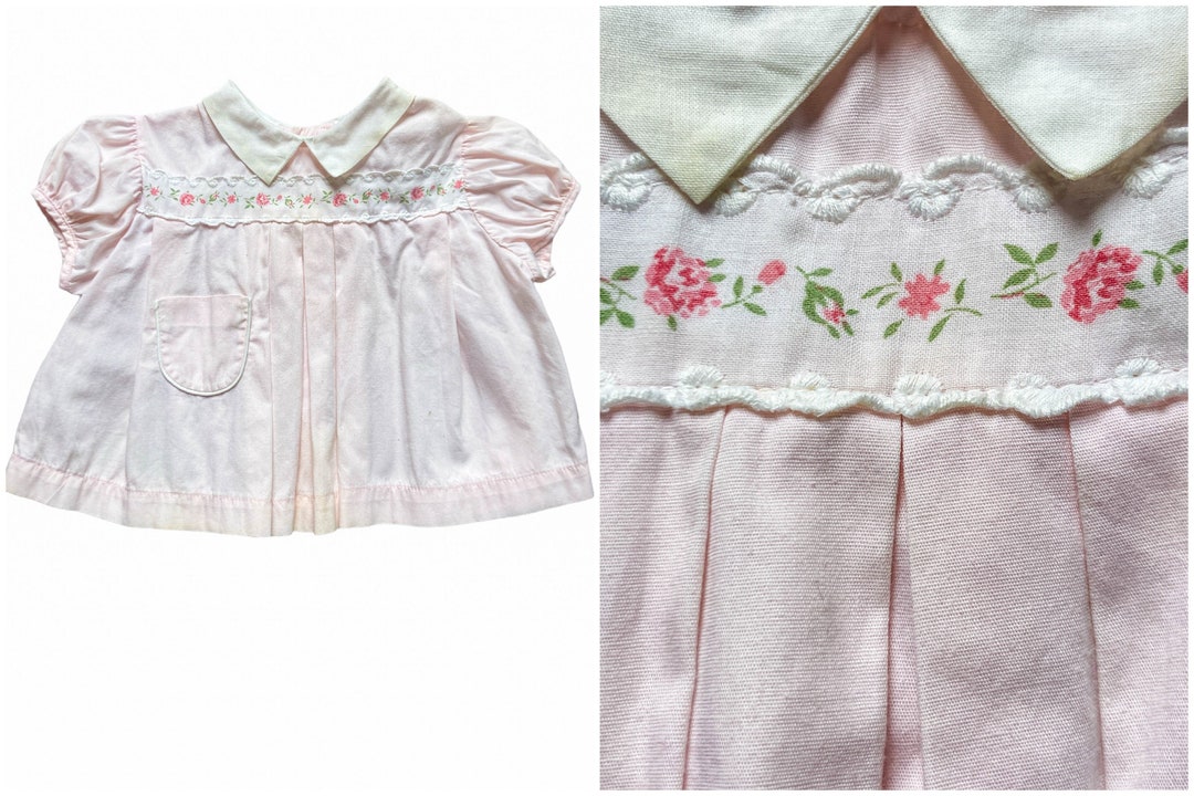 1960s "toddle Tyke" Light Pink Fit and Flare Baby Dress, Collar and ...