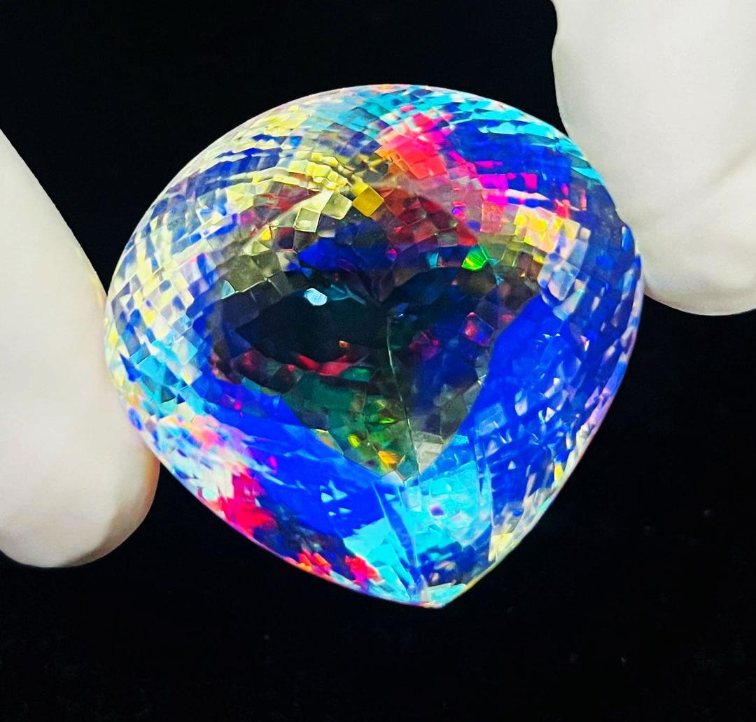 Loose Gemstone Natural Rainbow Mystic Topaz Multicolor Certified Pear ...