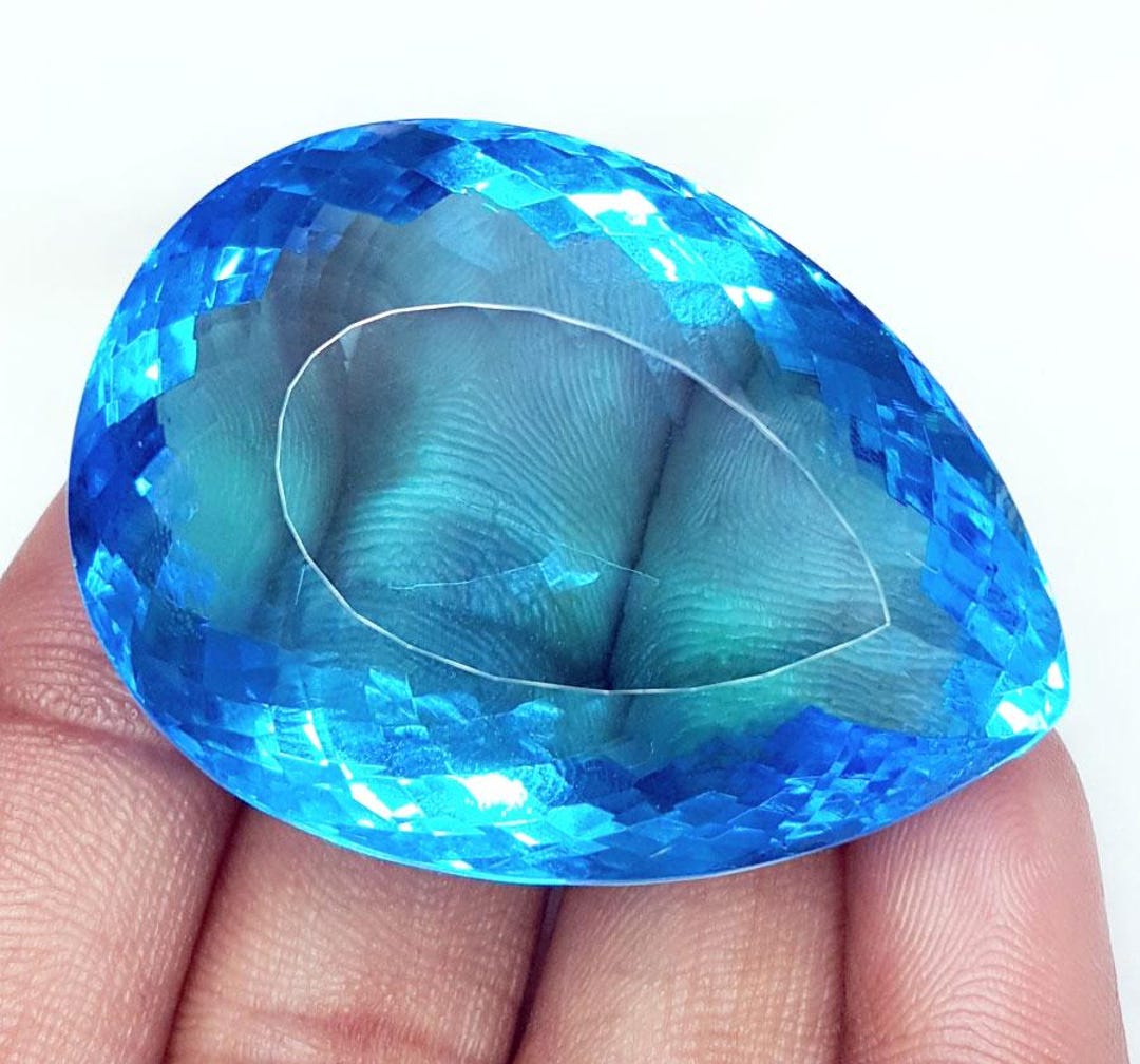 Pear Cut Blue Topaz Transparent 210+ Ct Loose Gemstone Huge Size ...