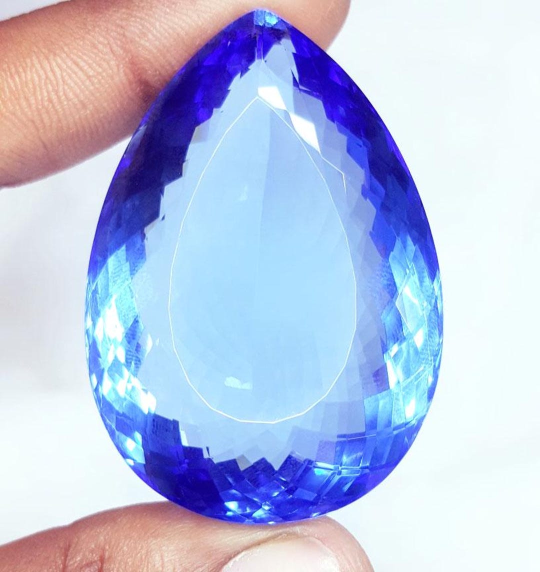 210+ Ct Blue Topaz Transparent Huge Size Loose Gemstone Pear Cut ...