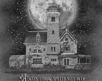Ink Drawing of the Practical Magic House - Etsy