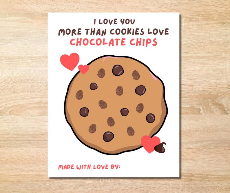 Cookie Fingerprint Valentine's Day Kids Craft, Personalized Art ...