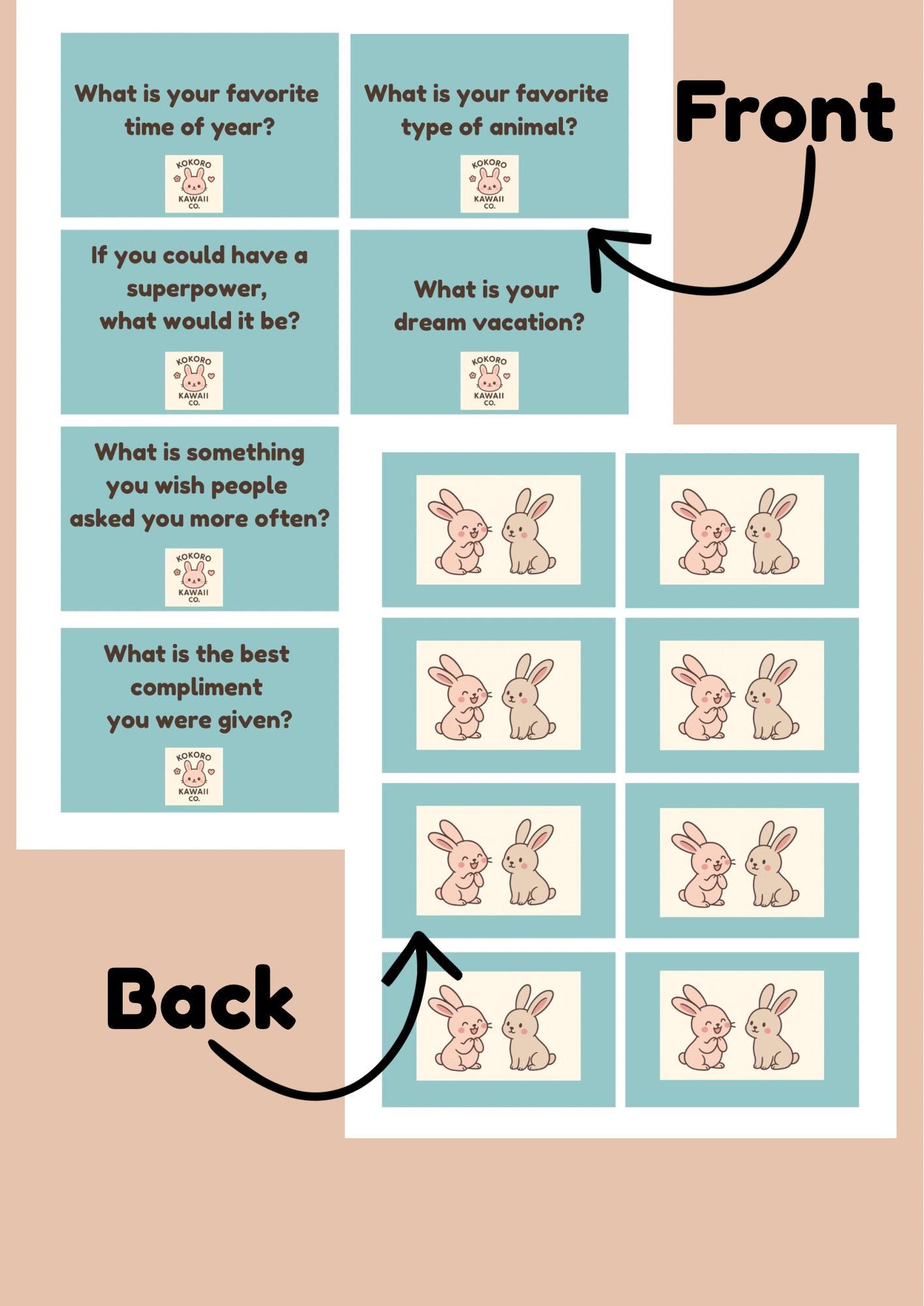 48 Printable Icebreaker Questions | Bunny Decorated Conversation ...