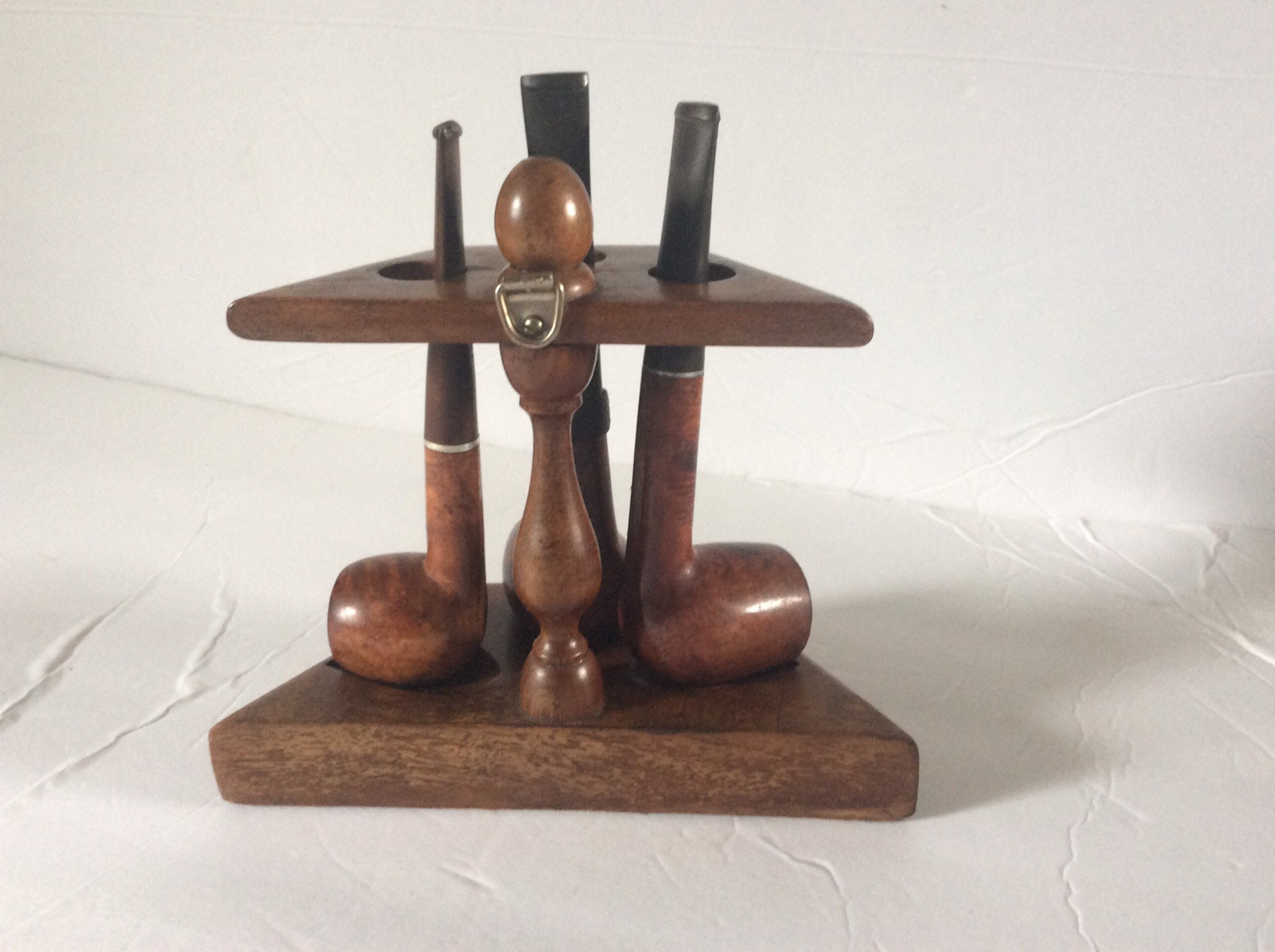 Wood Pipe Rack 3 Pipes Vintage Smoking - Etsy