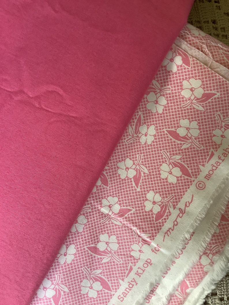 Moda Pink Flower Print Fabric Yardage Fresh Air by American Jane ...