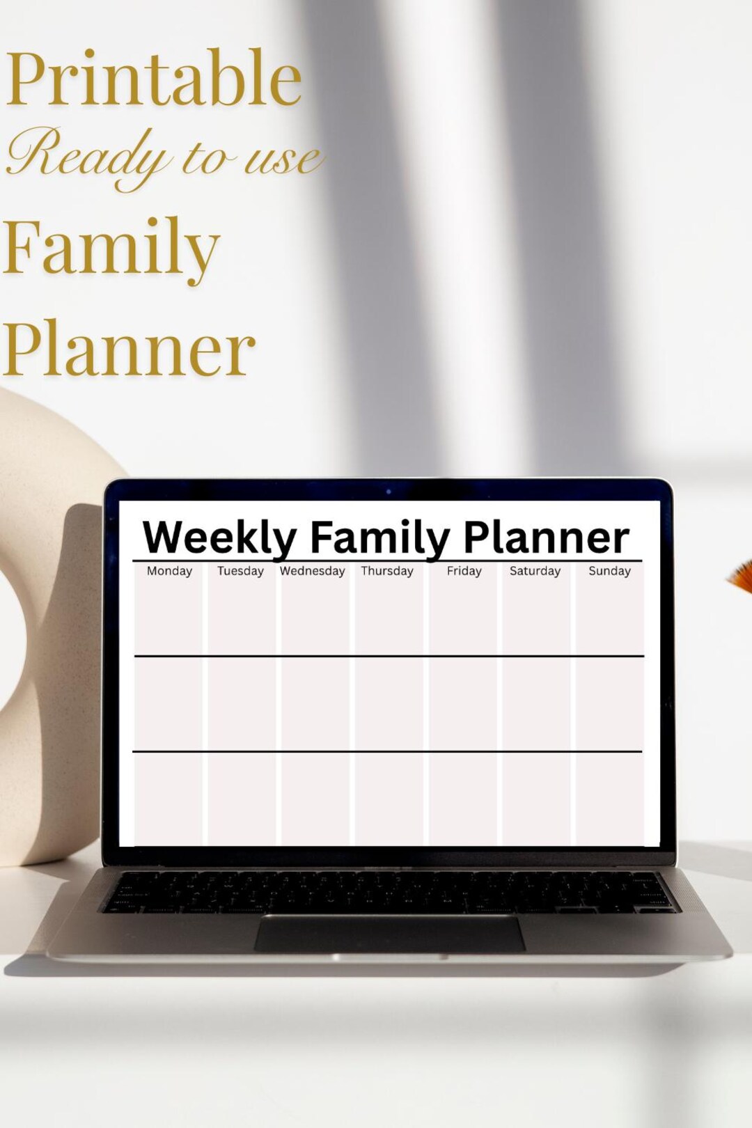 Printable Family Weekly Planner | Simple Weekly Calendar for Busy Homes ...