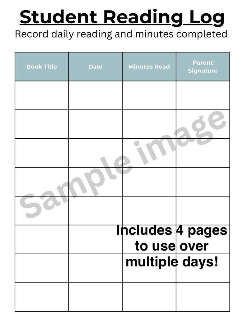 Printable and Fully Editable Reading Log | Printable PDF & Canva ...