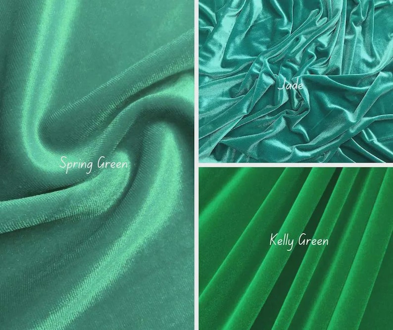 Green Stretch Velvet Fabric by the Yard – Soft 4 Way Stretch Velour ...