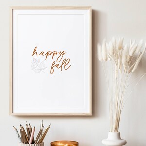 Happy Fall, Fall Wall Art, Fall Sign, Fall Decor, Autumn Art, Quotes ...