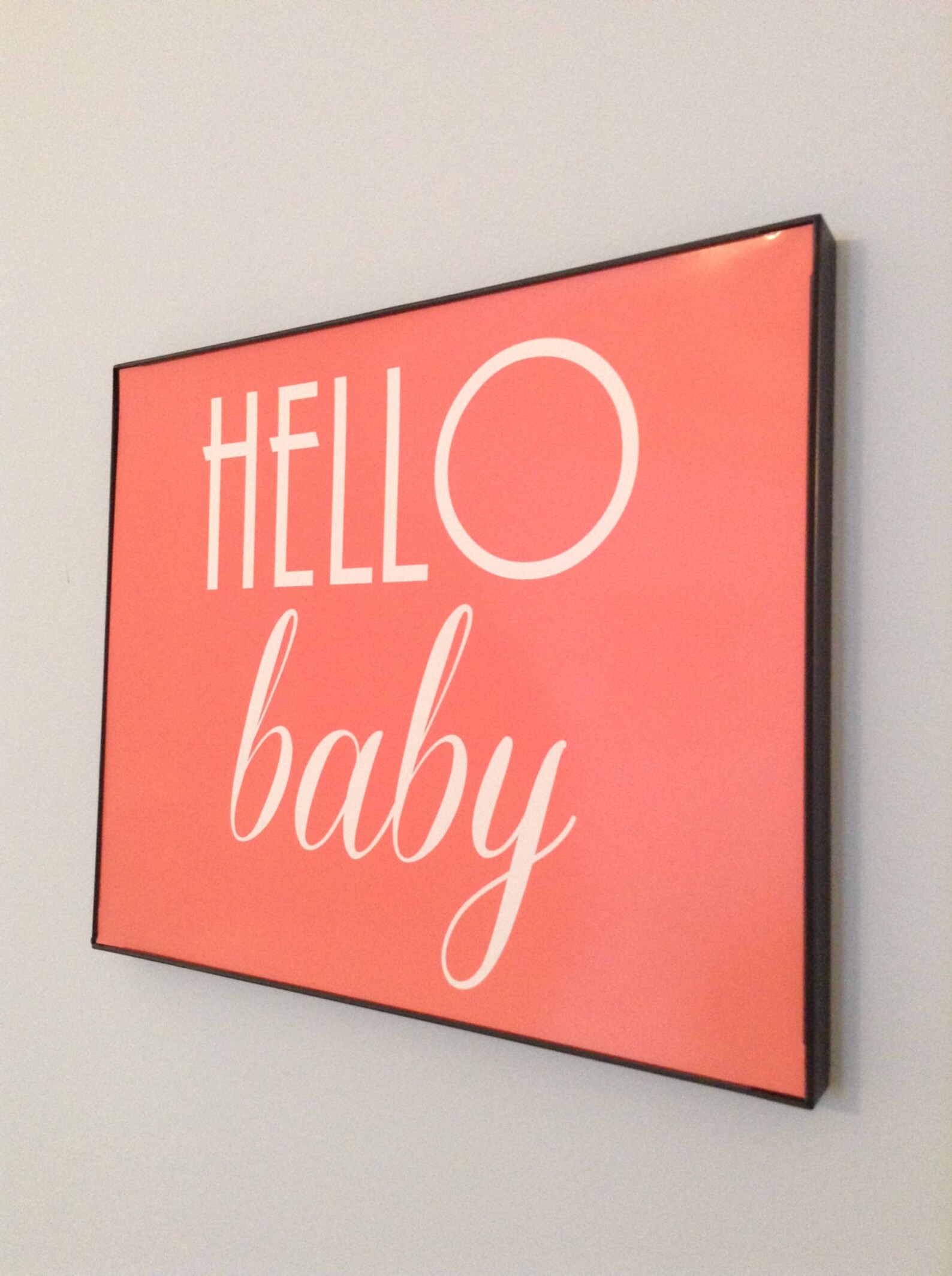 Hello Baby. Digital Print. Girl Nursery Art. Pink Nursery Decor. Pink ...