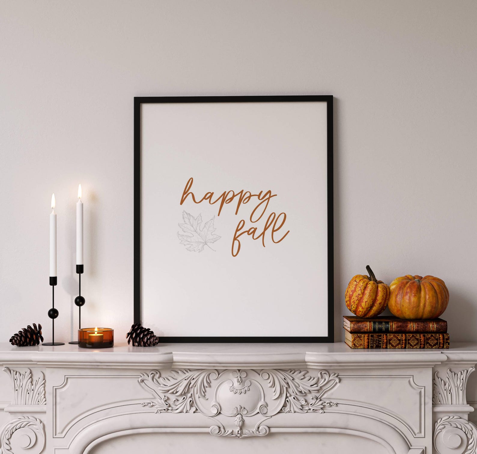 Happy Fall, Fall Wall Art, Fall Sign, Fall Decor, Autumn Art, Quotes ...