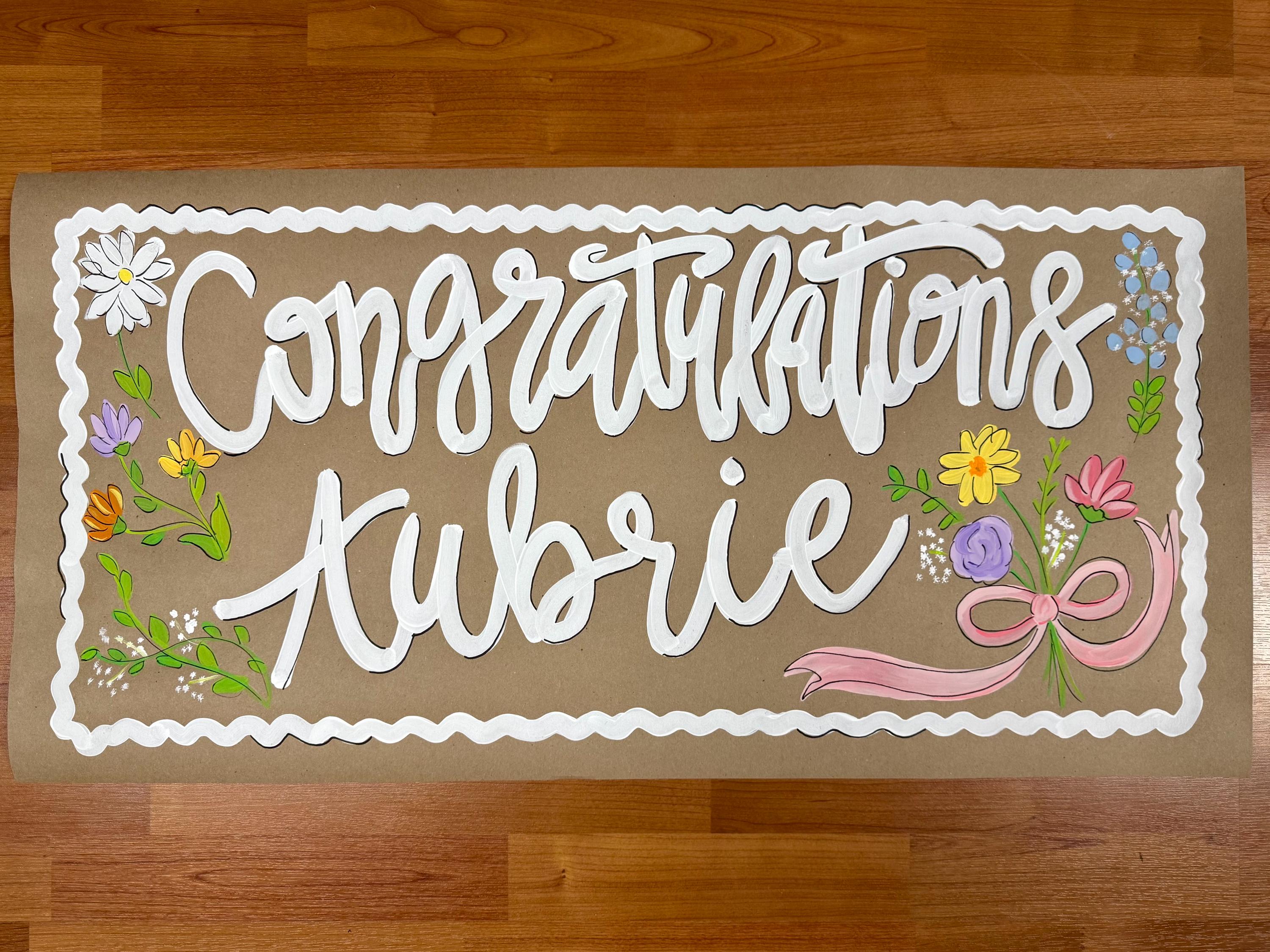 Hand-painted Kraft Paper Banner- Custom Party Decor- Teacher, Birthday ...