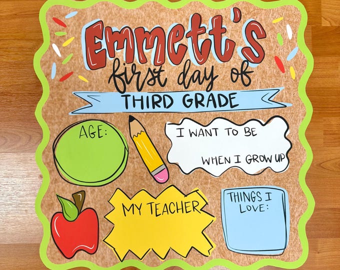 Custom Back to School Banner: Personalized First Day of School Sign - Etsy