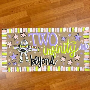 Two Infinity and Beyond Birthday Banner, Hand Painted Custom Banner ...
