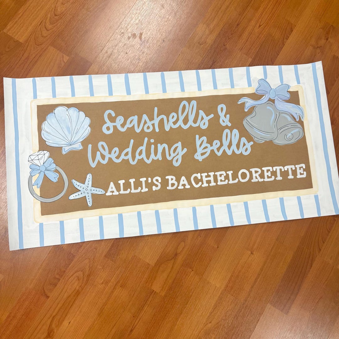 Beach Bachelorette Banner | Seashells & Wedding Bells | Custom ...