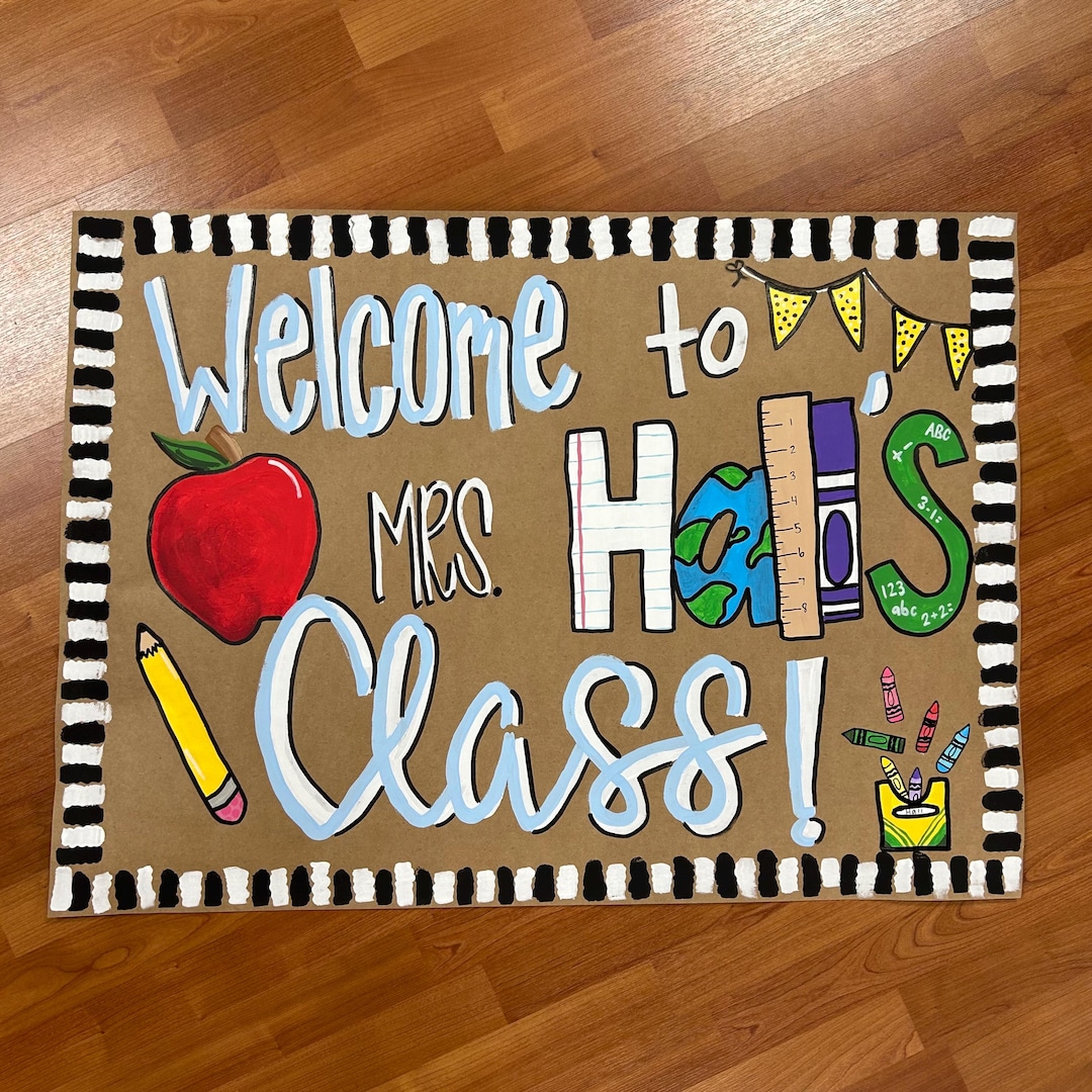 Hand Painted Custom Banner, Painted Teacher Banner, Painted Butcher ...