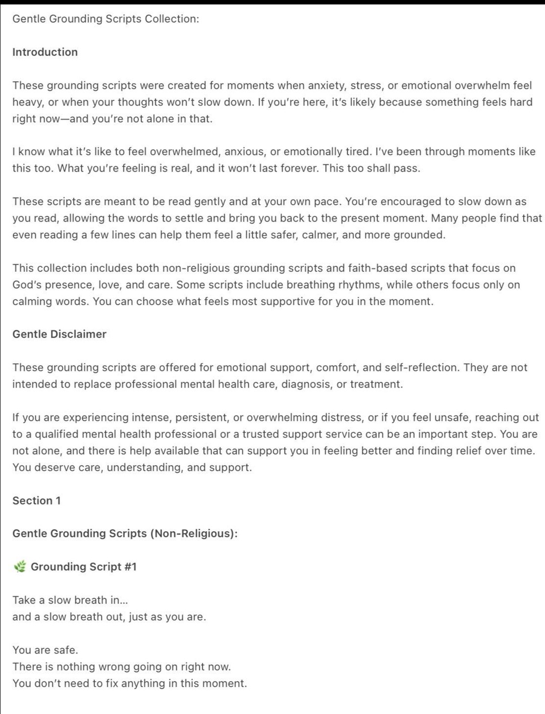 Gentle Grounding Scripts for Anxiety & Stress | Calm, Comforting Words ...