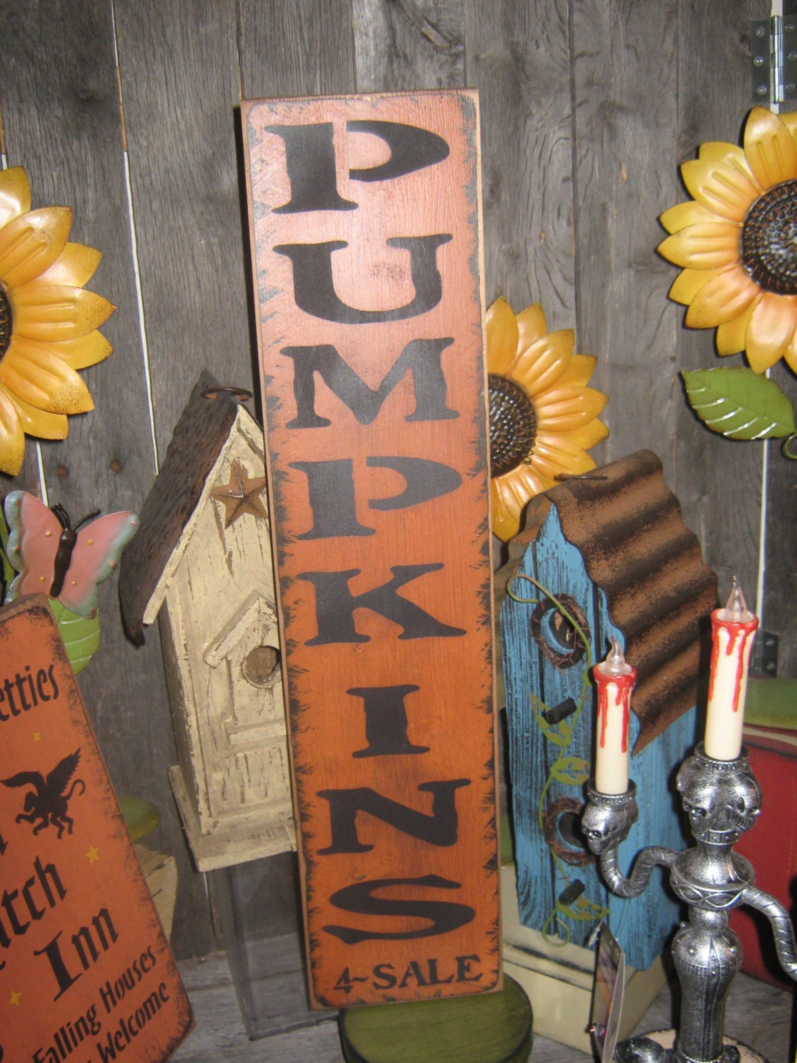 Primitive Sign Wood Tall Sign Halloween Harvest Gatherings - Etsy