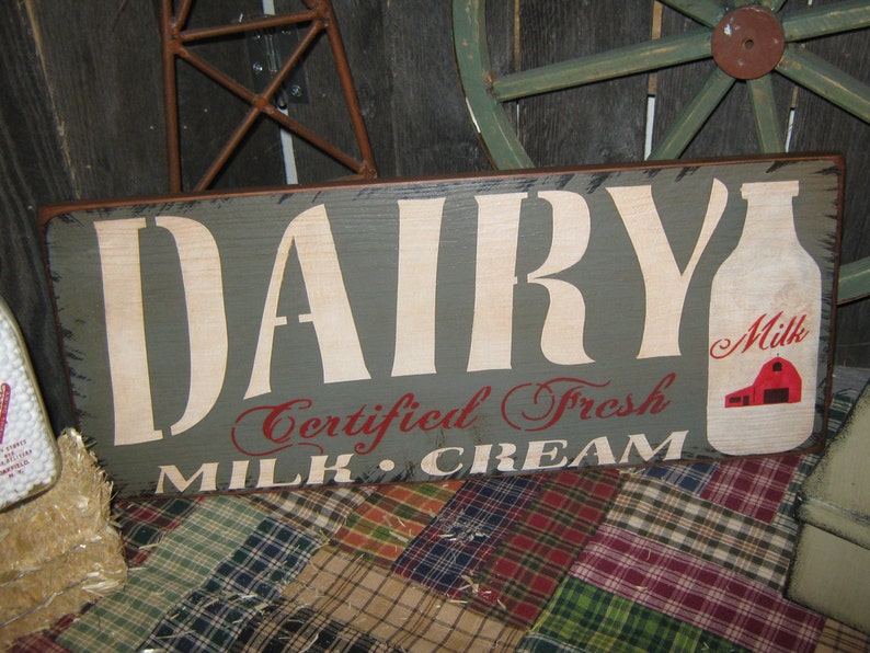 Primitive Sign Wood Sign Dairy Milk and Cream - Etsy