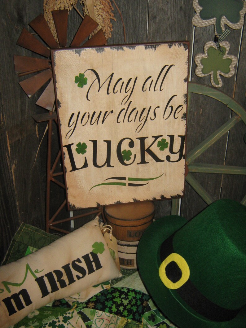 Very Primitive Lg Wood Irish Sign Artist Original Design - Etsy