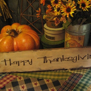 Primitive Sign Wood Sign Happy Thanksgiving Thanksgiving Sign Holiday ...