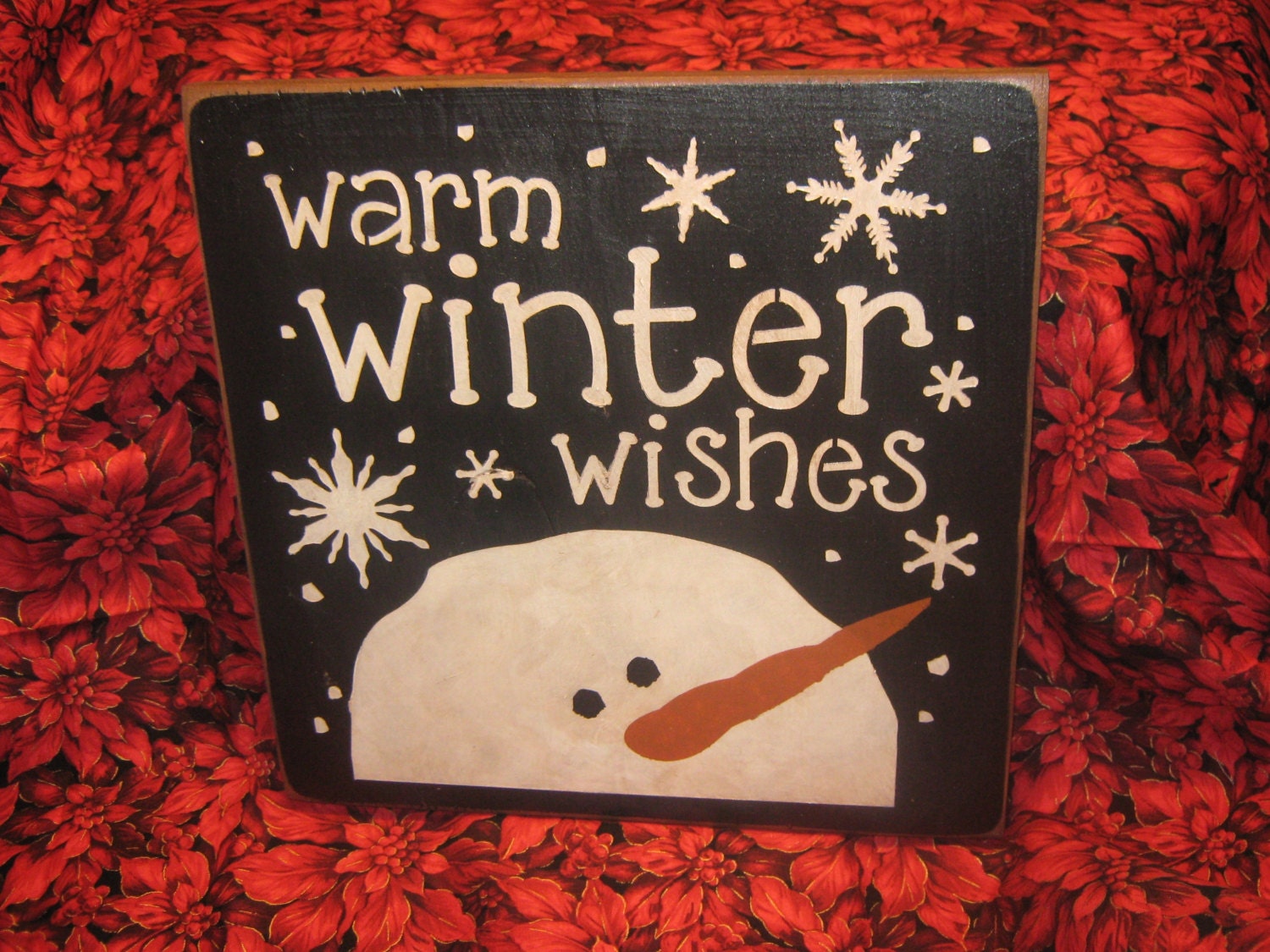 Primitive Wood Painted Snowman Snow Christmas Sign Warm - Etsy