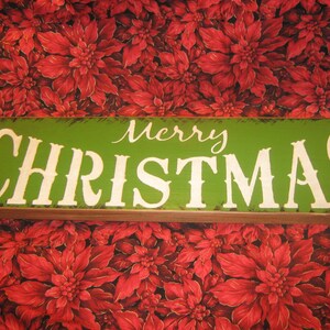Primitive Large Holiday Wooden Hand Painted Christmas Sign MERRY ...