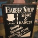Primitive Lg Wood Barber Shop Barbershop Sign Hand Painted BARBER SHOP ...