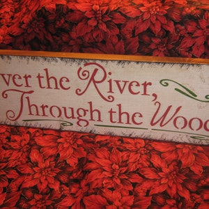 Primitive Large Holiday Wooden Hand Painted Christmas Sign Over the ...