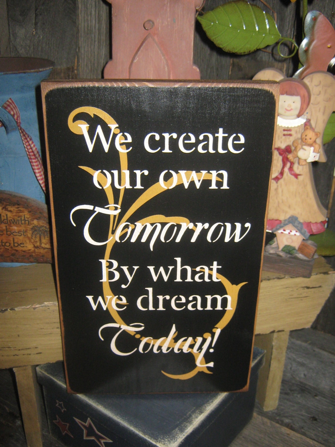 Primitive Wood Painted Religious Spiritual Sign We | Etsy