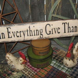Primitive Large Spiritual Love Sign in Everything Give Thanks Hand ...