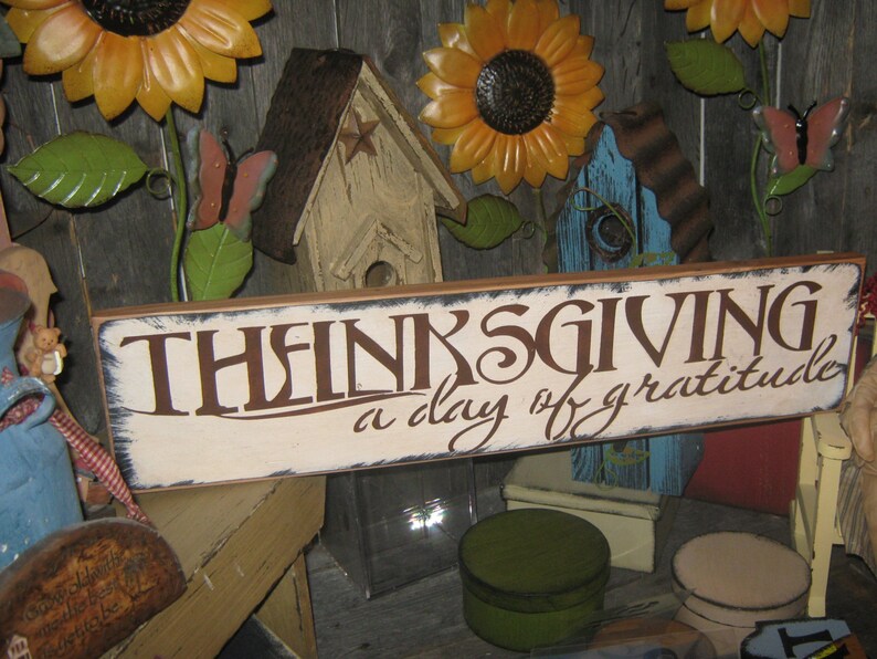 Happy Thanksgiving Sign / Give Thanks Sign / Primitive Sign Lg - Etsy