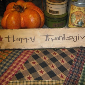 Primitive Sign Wood Sign Happy Thanksgiving Thanksgiving Sign Holiday ...