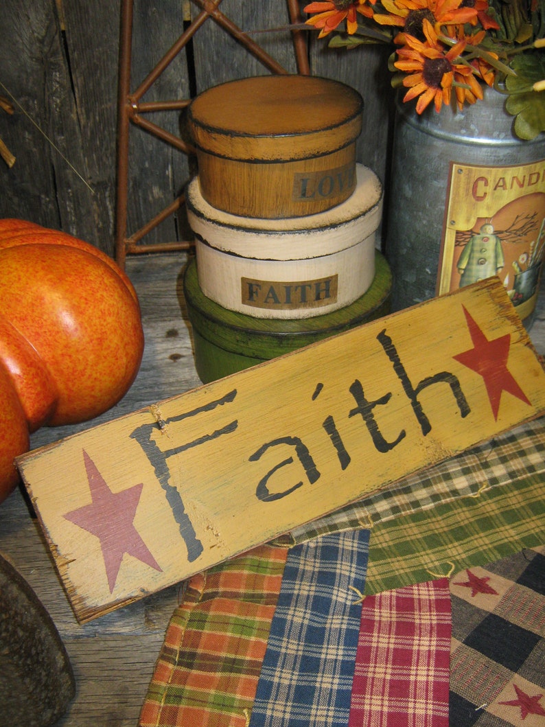 Primitive Sign Wood Sign Religious Inspirational Faith - Etsy