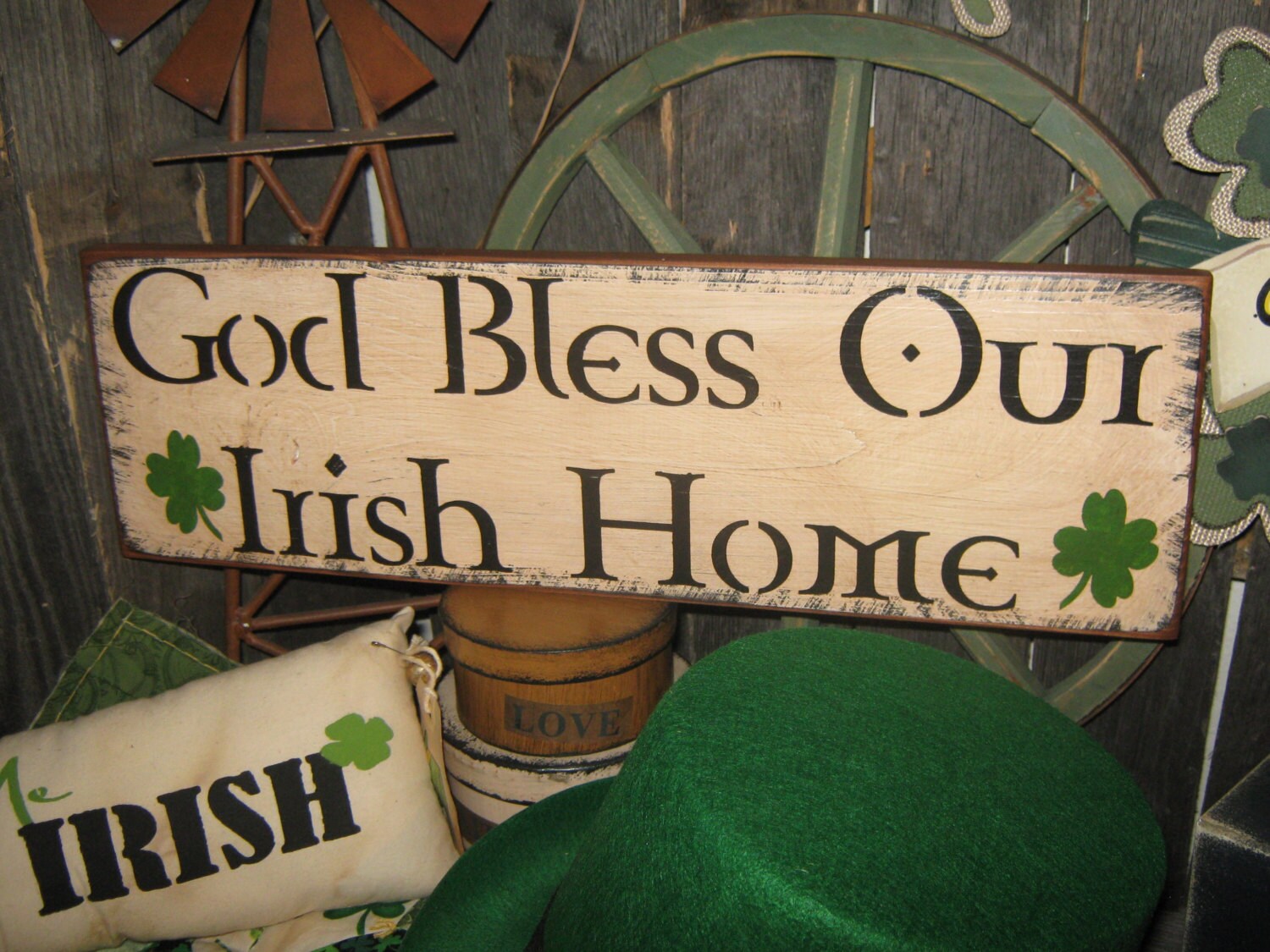 Very Primitive Lg Wood Irish Sign Artist Original Design - Etsy UK