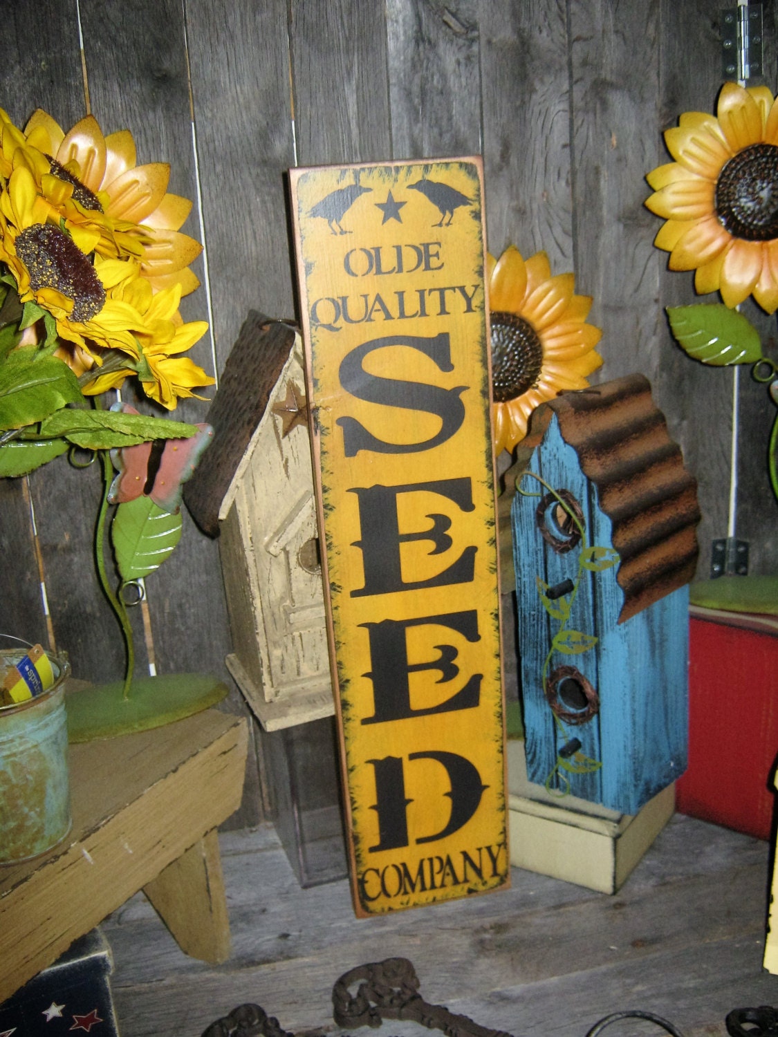 Primitive Wood Lg Sign 24 Hand Painted Olde | Etsy