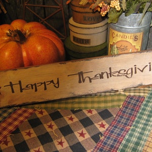 Primitive Sign Wood Sign Happy Thanksgiving Thanksgiving Sign Holiday ...