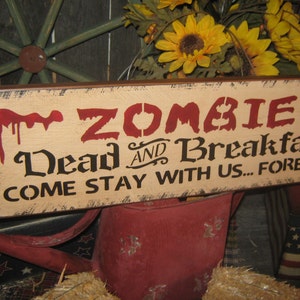 Primitive Lg Wood Holiday Halloween Sign ZOMBIE Dead & - Etsy