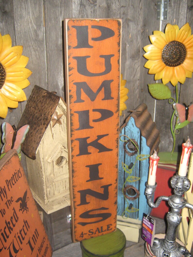 Primitive Sign Wood Tall Sign Halloween Harvest Gatherings - Etsy