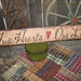 Primitive Large Love Sign Two Hearts One Love Hand Painted Country ...