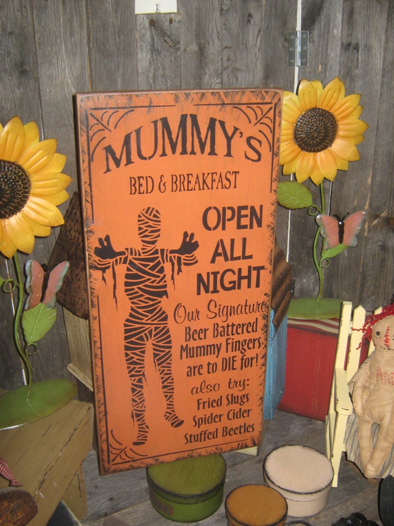 Primitive Lg Wood Holiday Halloween Sign Welcome Foolish | Etsy