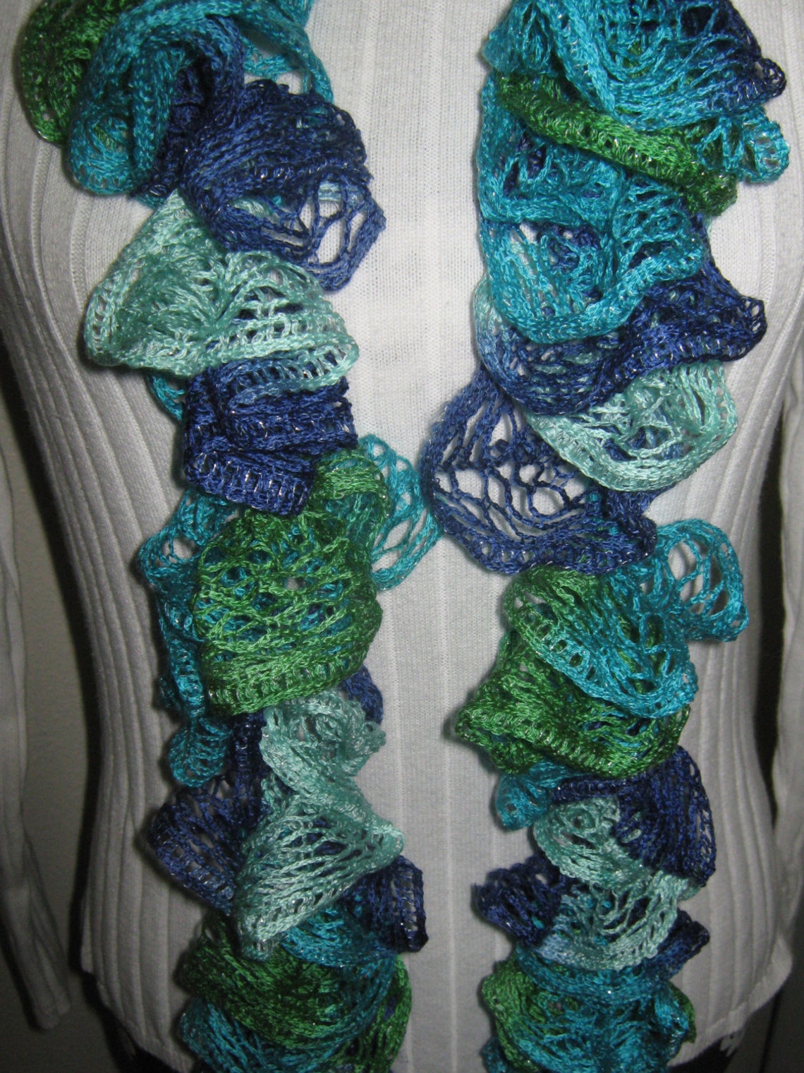 Sashay Scarf Extra Long Crohet Multi Colored Called - Etsy