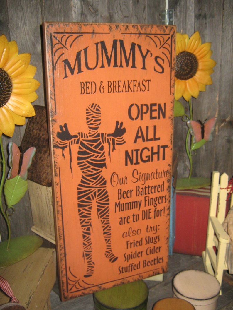 Primitive Lg Wood Holiday Halloween Sign Welcome Foolish | Etsy