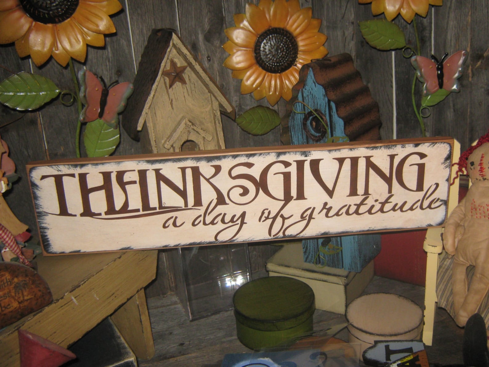 Happy Thanksgiving Sign / Give Thanks Sign / Primitive Sign Lg - Etsy