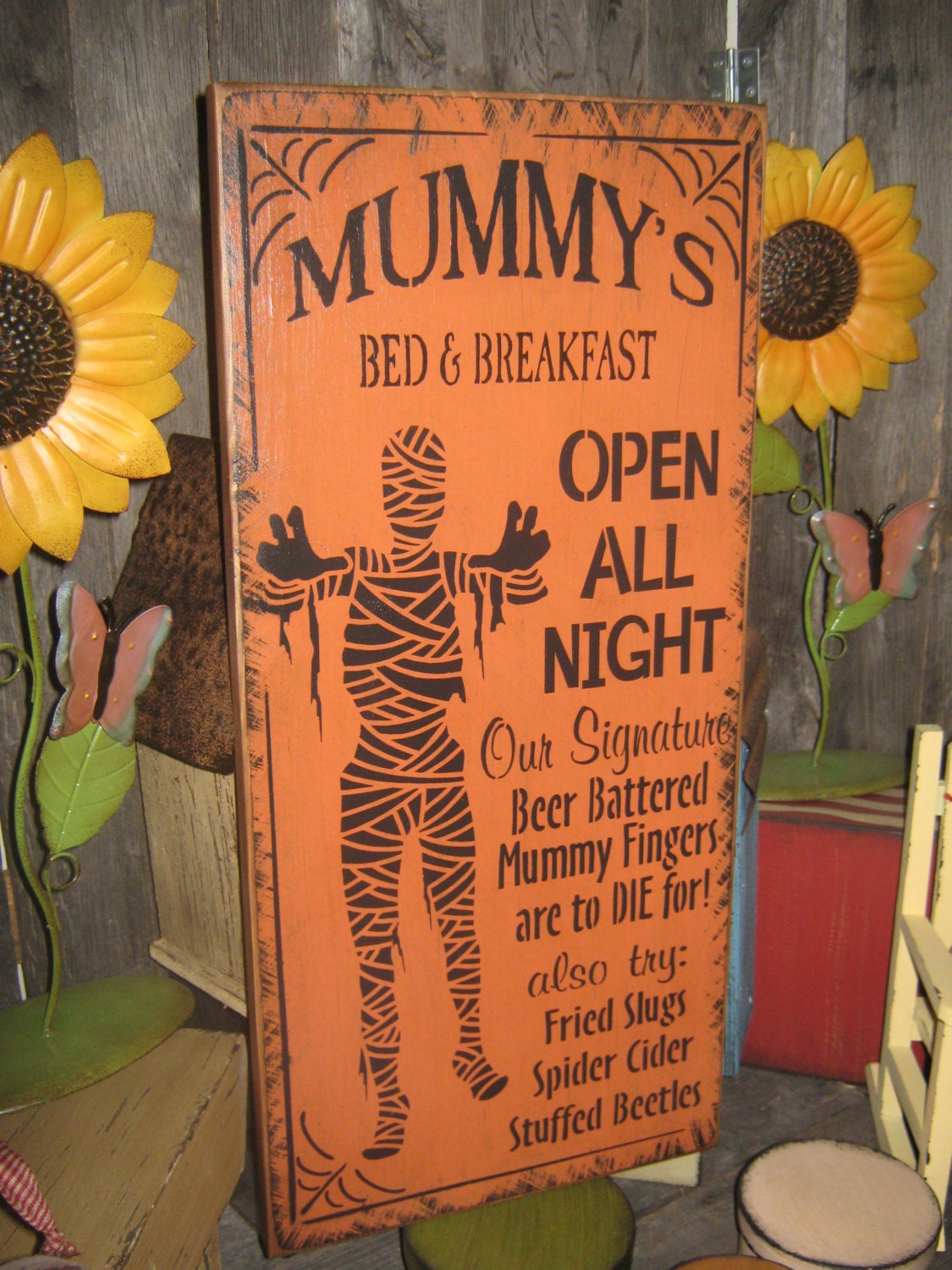 Primitive Lg Wood Holiday Halloween Sign Welcome Foolish | Etsy