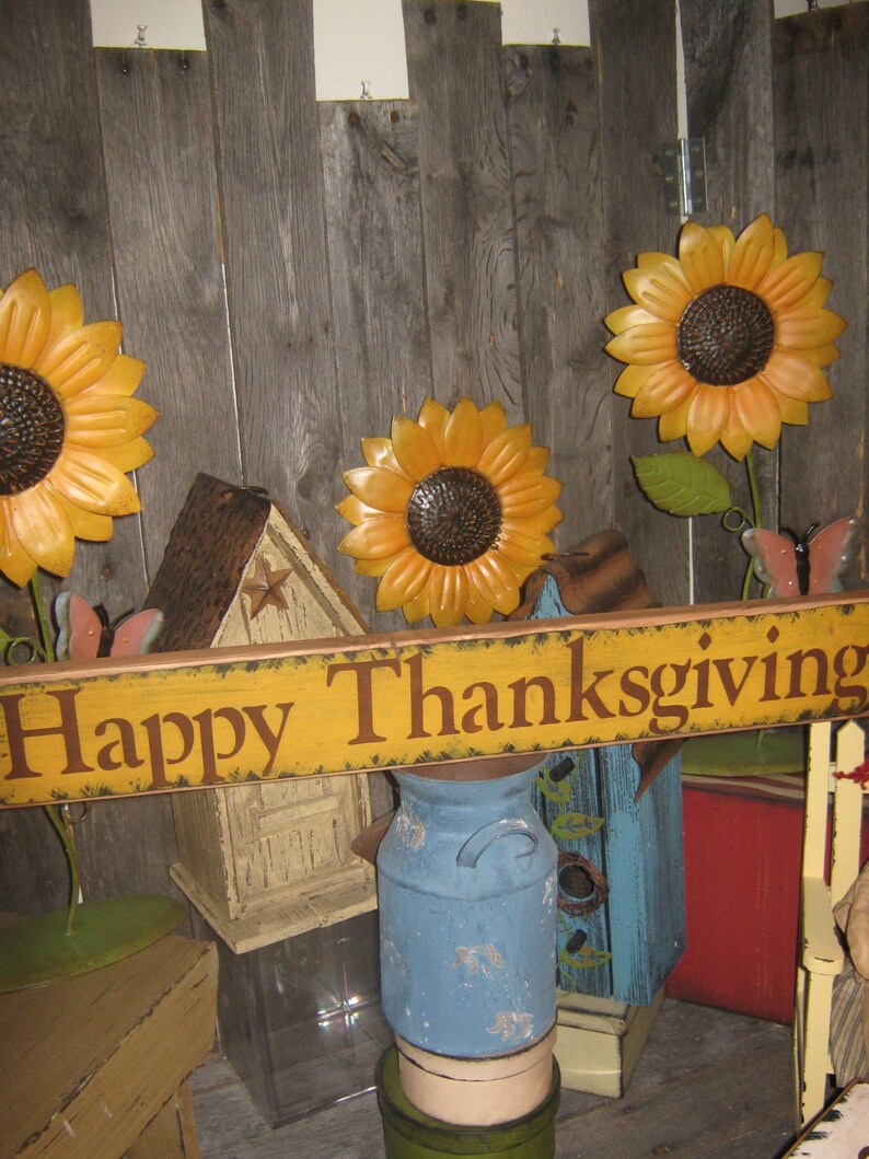Happy Thanksgiving Sign / Give Thanks Sign / Primitive Sign / - Etsy