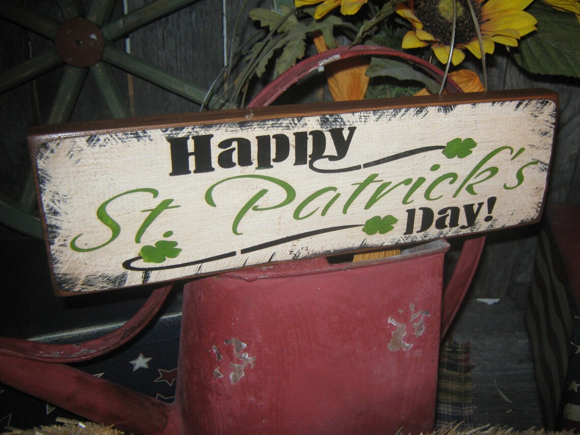 Very Primitive Wood Sign Artist Original Design Happy - Etsy
