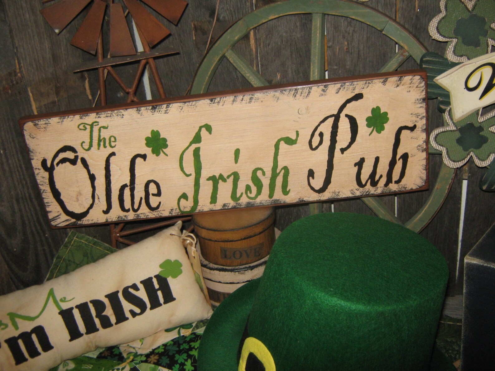Very Primitive Lg Wood Irish Sign Artist Original Design | Etsy