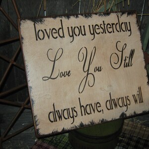 Primitive Lg Wood Love Sign LOVE YOU STILL Hand - Etsy
